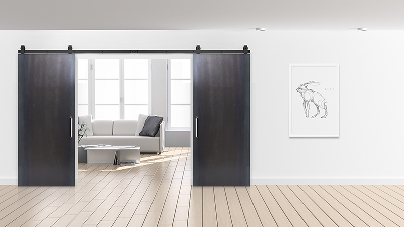 Industry Double Barn Door - Rustica Custom Doors