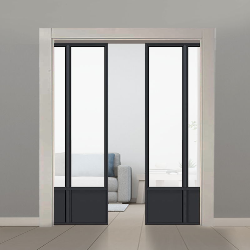 Canter Double Converging Pocket Doors - Rustica Custom Doors