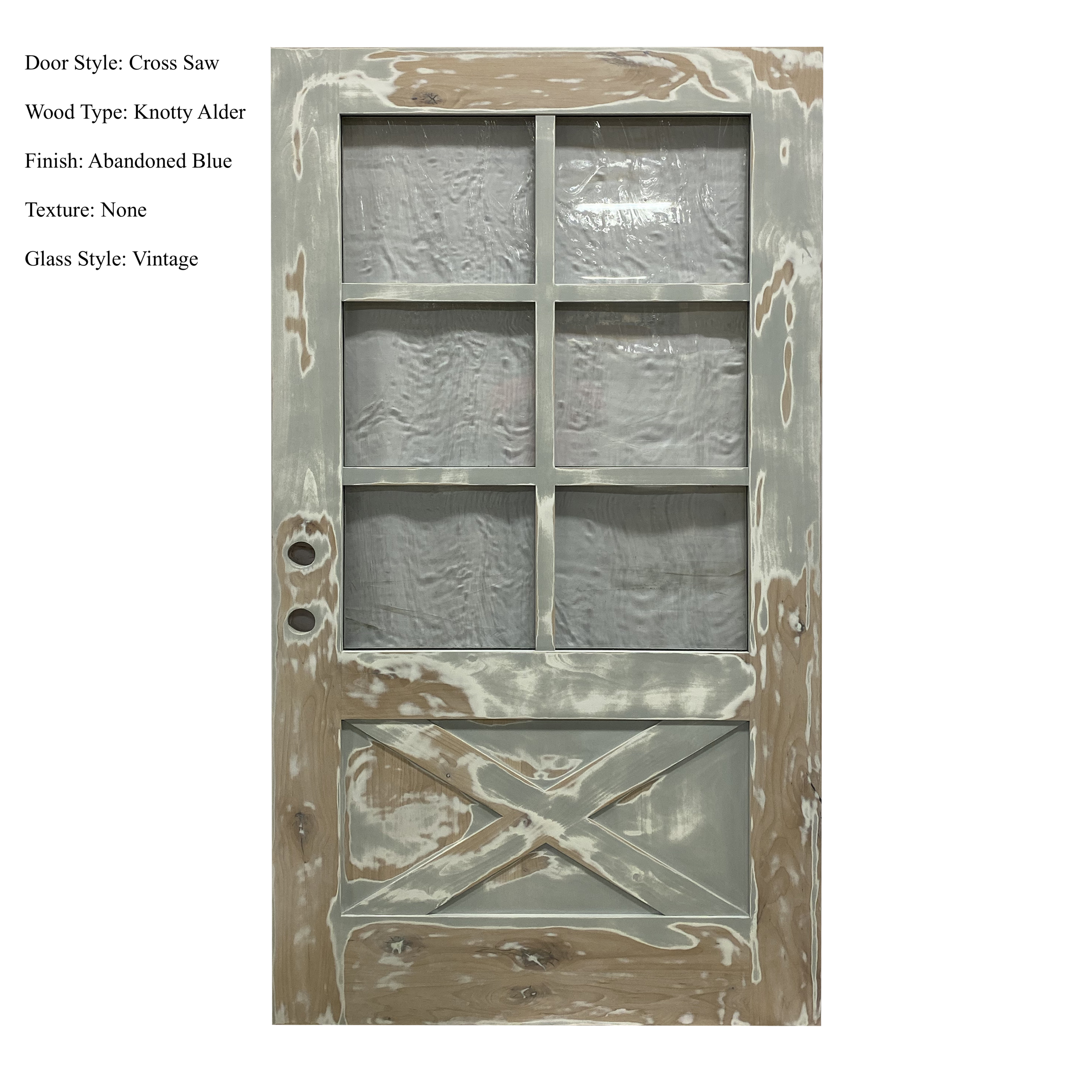 Cross Saw Interior Slab Door - Rustica Custom Doors