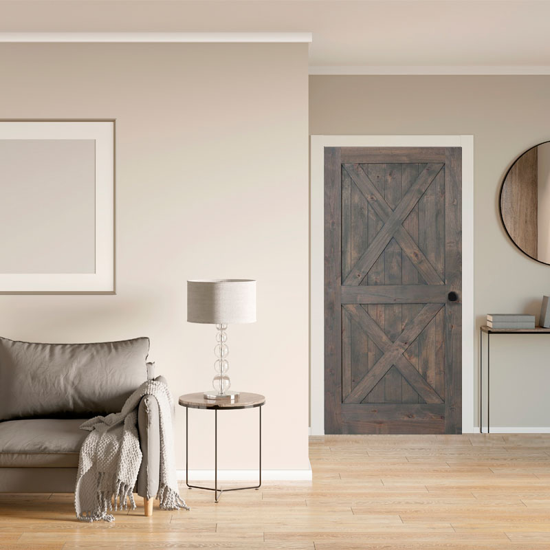 Double X Interior Slab Door - Rustica Custom Doors