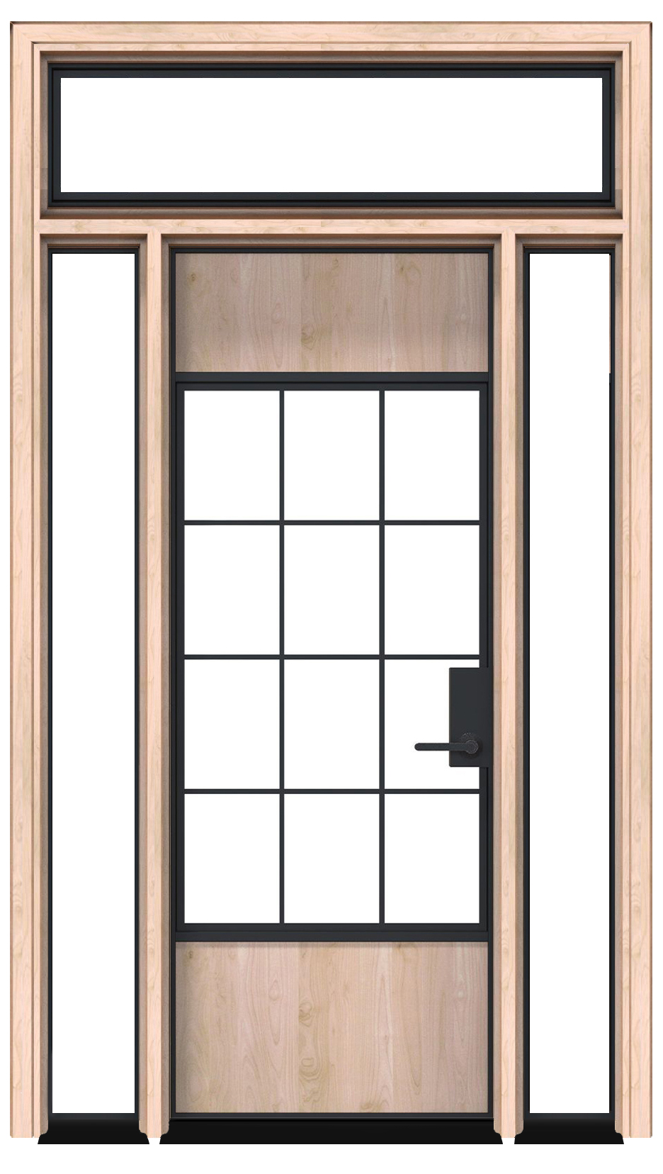 Farm Yard Exterior With Sidelights And Transom Window - Rustica Custom ...