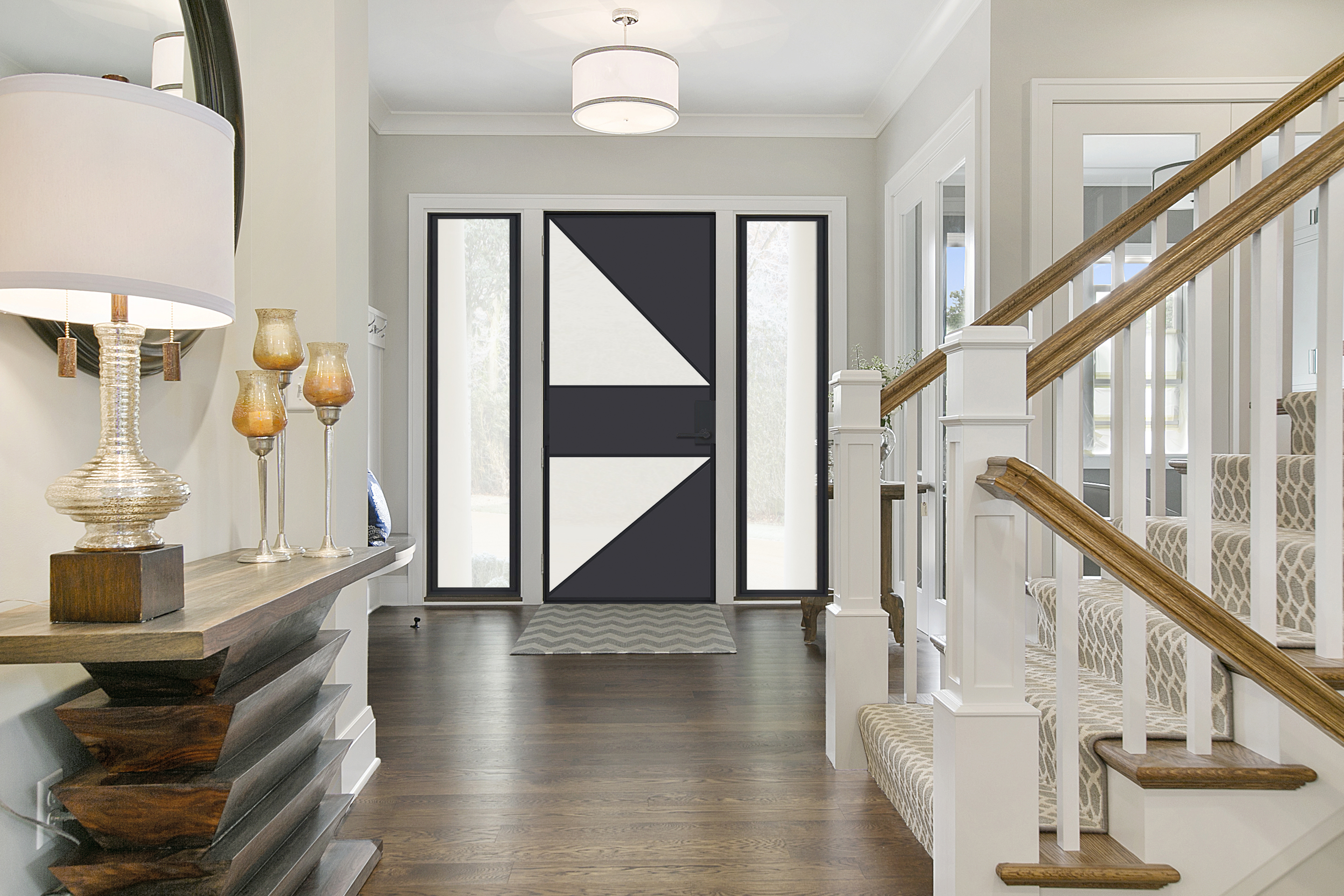Anchor With Sidelights And Transom - Rustica Custom Doors
